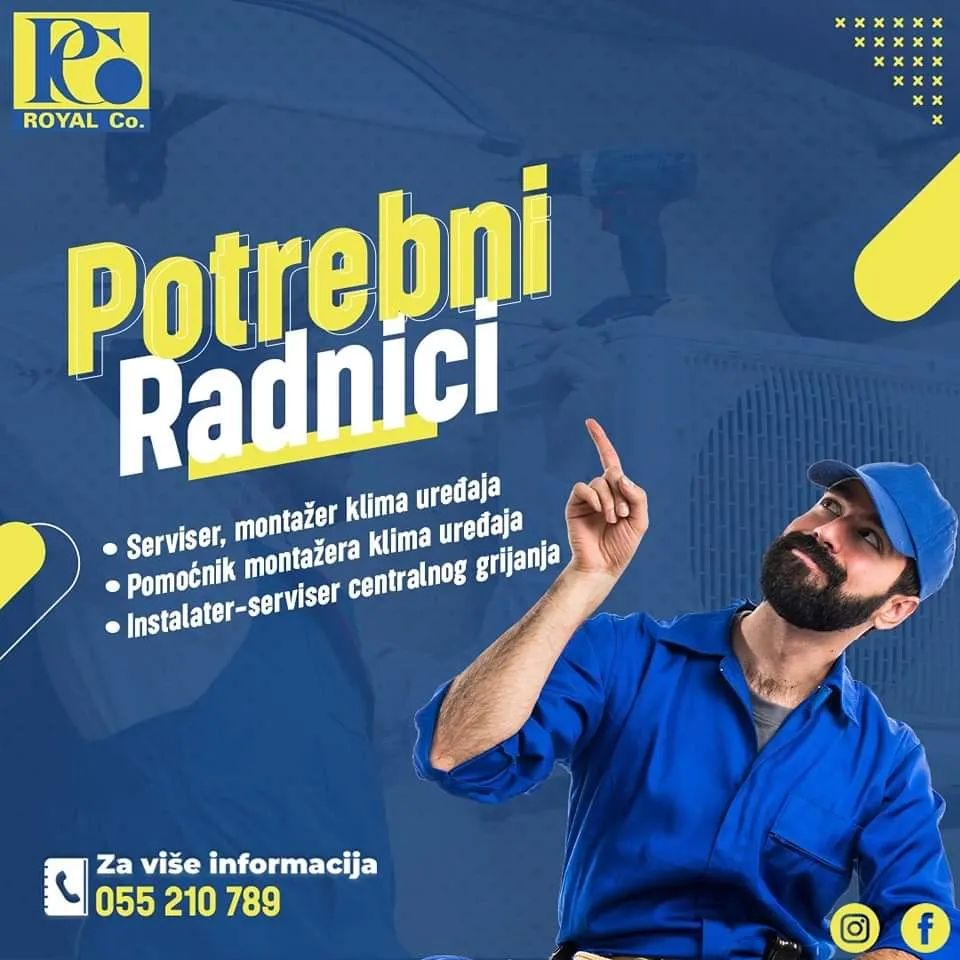 Potrebni radnici na poslovima servisa i montaže klima uređaja - BDBOX