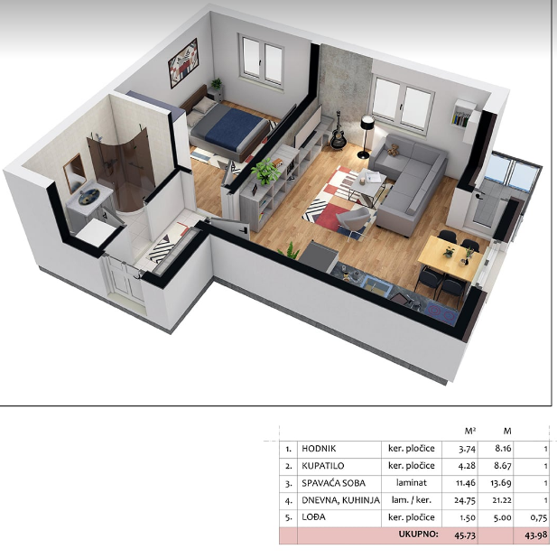 Na prodaju stan od 43m2 u Bijeljini - BDBOX
